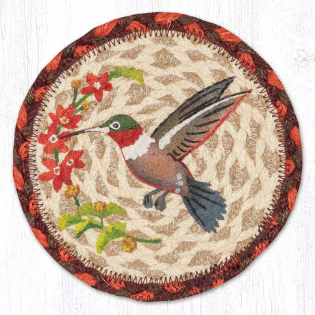 LC-717 Wildlife Hummingbird 7" Round | The Braided Rug Place