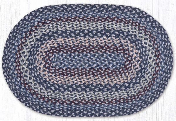 C-913 Blue/Gray/Brugndy Braided Rug | The Braided Rug Place