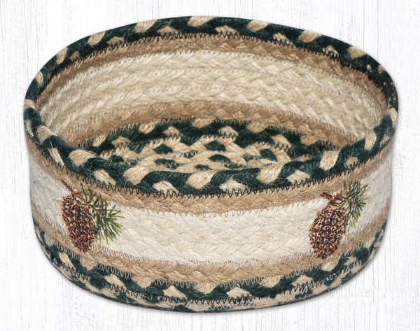 CBP-910 Pinecone Braided Basket | The Braided Rug Place
