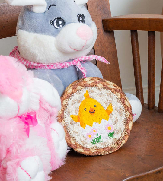 IC-652 Easter Chick Individual Coaster | The Braided Rug Place