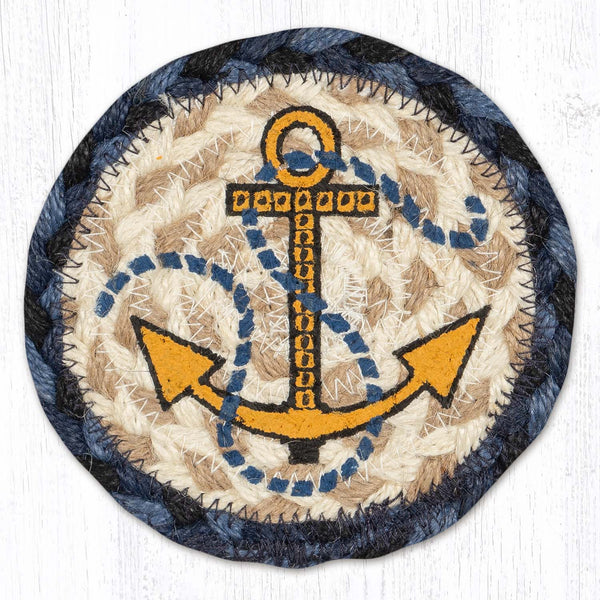 IC-443 Nautical Anchor Individual Coaster | The Braided Rug Place