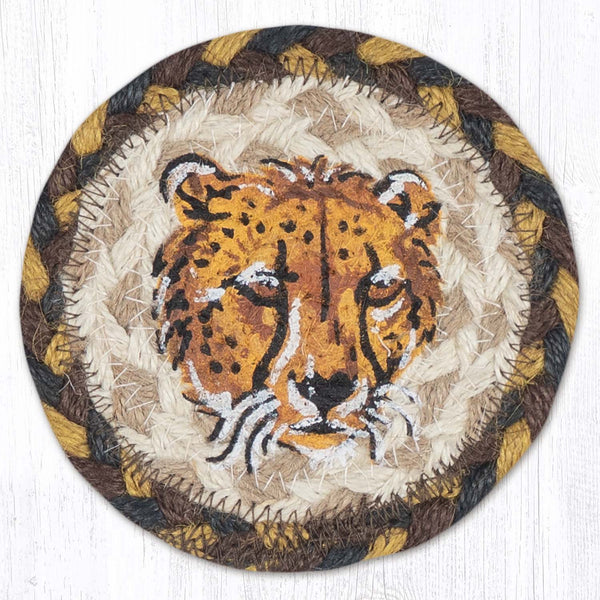 IC-051 Running Cheetah Individual Coaster | The Braided Rug Place