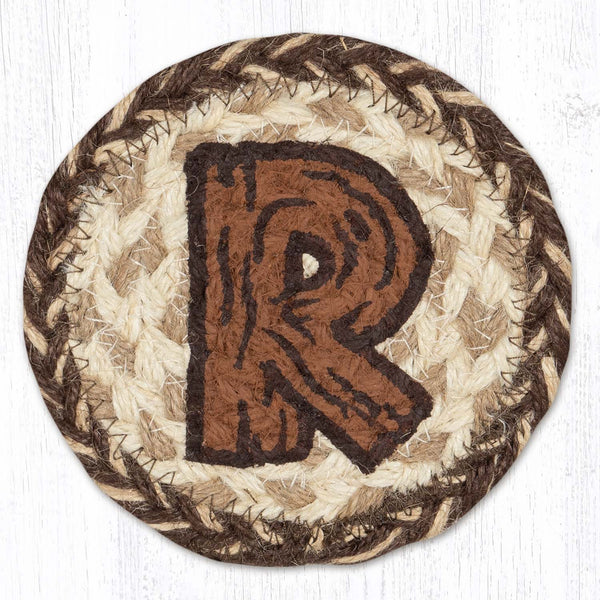 IC-9-870 Rustic R Individual Coaster | The Braided Rug Place