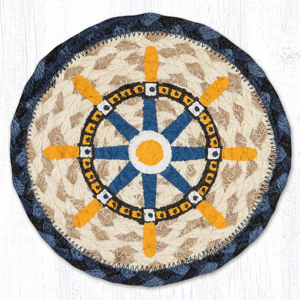 LC-443 Nautical Ship Wheel 7" Trivet | The Braided Rug Place