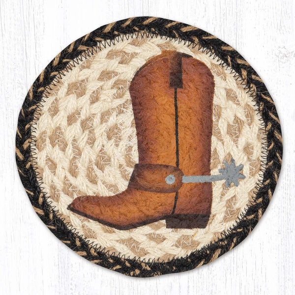 LC-9-093 Cowboy Boot 7" Trivet | The Braided Rug Place