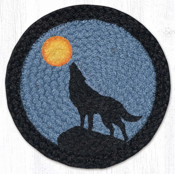 MSPR-001 Howling Wolf 10" Trivet | The Braided Rug Place
