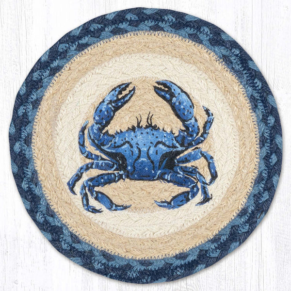 MSPR-362 Crab Dark Blue 10" Trivet | The Braided Rug Place