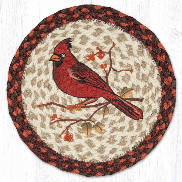 MSPR-717 Wildlife Cardinal 10" Trivet | The Braided Rug Place