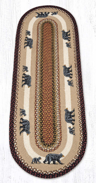 OP-319 Burgundy Mama Bear Oval Rug | The Braided Rug Place