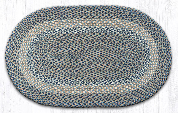 C-005 Blue/Natural Braided Rug | The Braided Rug Place