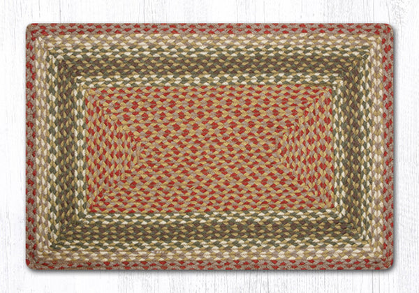 C-024 Olive, Burgundy and Gray Braided Rug | The Braided Rug Place