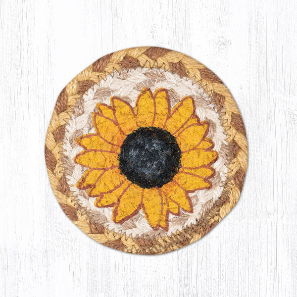 IC-595 Sunflower Individual Coaster | The Braided Rug Place