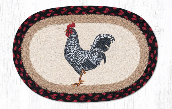 MSP-602 Black & White Rooster Swatch | The Braided Rug Place