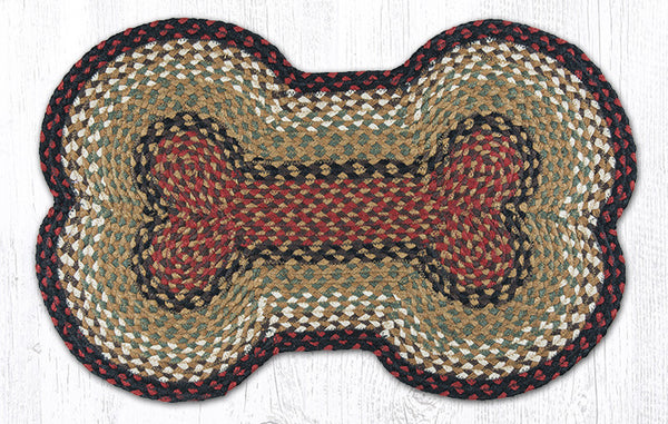 DB-019 Burgundy/Mustard Dog Bone Rug | The Braided Rug Place