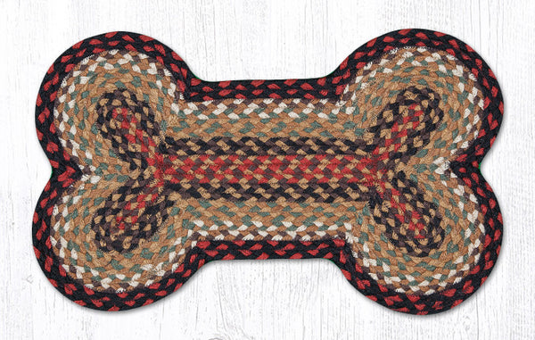 DB-019 Burgundy/Mustard Dog Bone Rug | The Braided Rug Place
