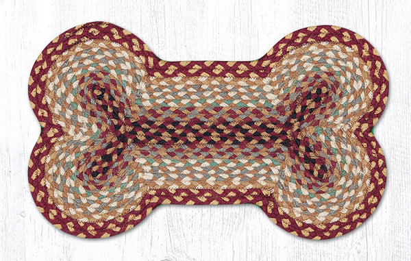 DB-357 Burgundy/Gray/Cream Dog Bone Rug | The Braided Rug Place