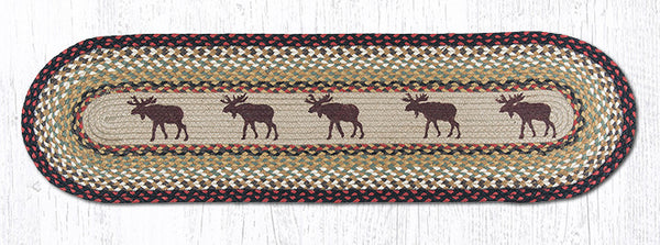 TR-019 Moose Oval Table Runner | The Braided Rug Place