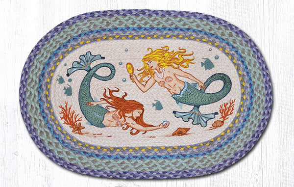 OP-386 Mermaids Oval Rug | The Braided Rug Place