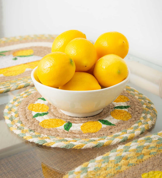 MSPR-654 Lemon 10" Trivet | The Braided Rug Place