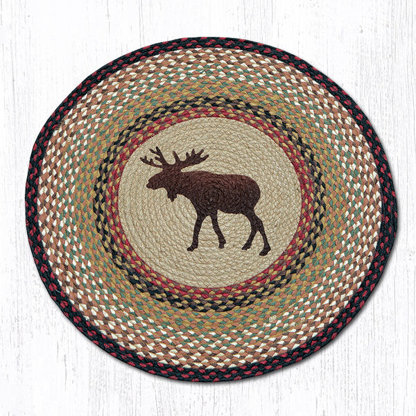 RP-019 Moose Round Rug | The Braided Rug Place
