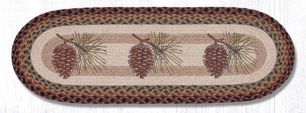 TR-081 Pinecone Oval Table Runner | The Braided Rug Place