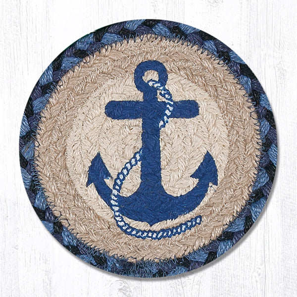 MSPR-443 Navy Anchor Trivet | The Braided Rug Place