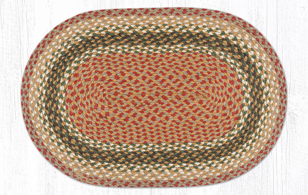 C-024 Olive, Burgundy and Gray Braided Rug | The Braided Rug Place
