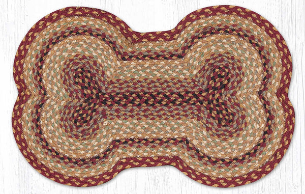DB-357 Burgundy/Gray/Cream Dog Bone Rug | The Braided Rug Place