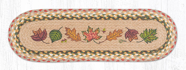 ST-OP-024 Autumn Leaves Stair Tread | The Braided Rug Place