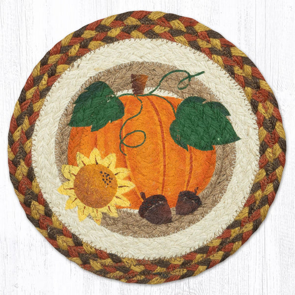 MSPR-655 Pumpkin Sunflower Trivet | The Braided Rug Place