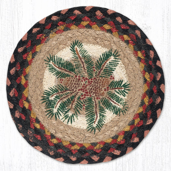 MSPR-083 Pinecone Red Berry Trivet | The Braided Rug Place