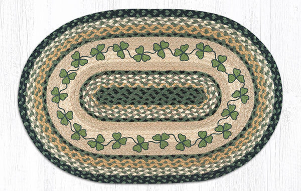 OP-116 Irish Shamrock Oval Rug | The Braided Rug Place