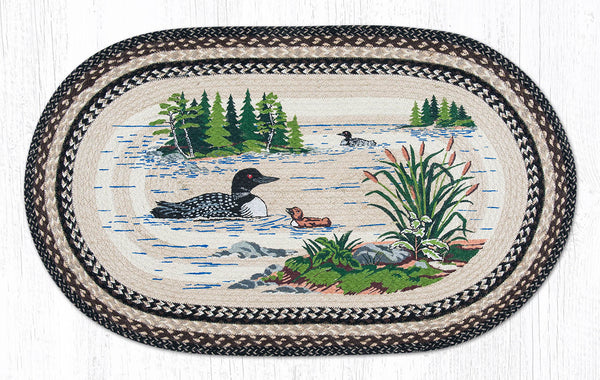 OP-313 Loons Oval Rug | The Braided Rug Place
