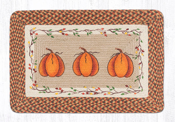 PP-222 Harvest Pumpkin Oblong Print Rug | The Braided Rug Place