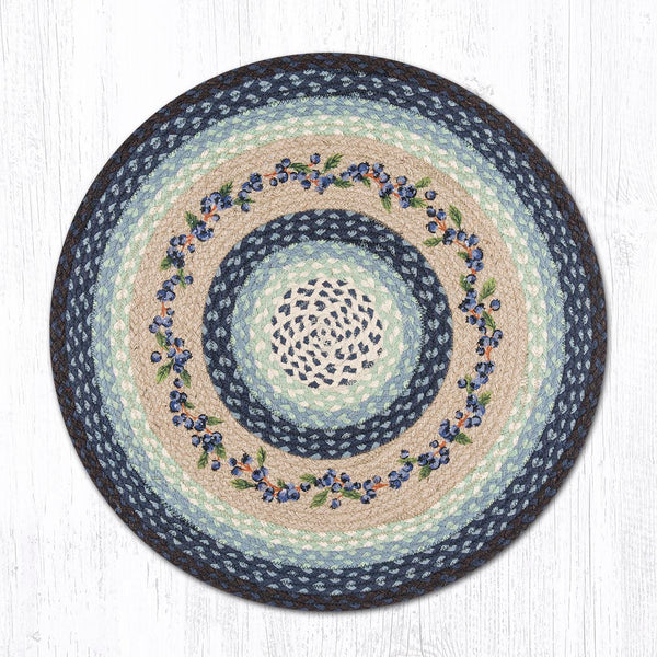 RP-312 Blueberry Vine Round Rug | The Braided Rug Place