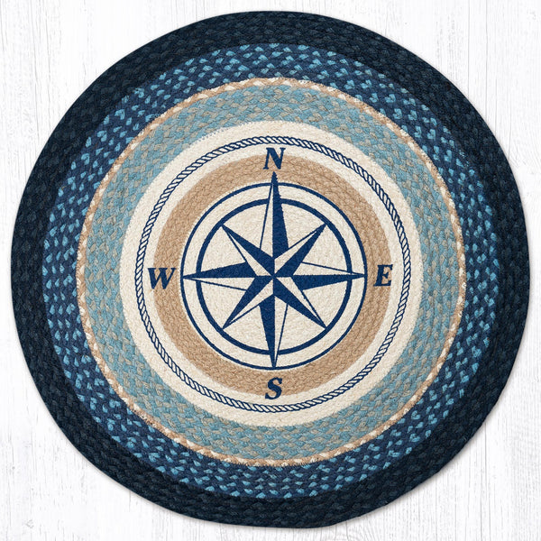 RP-443 Comapss Rose Round Rug | The Braided Rug Place