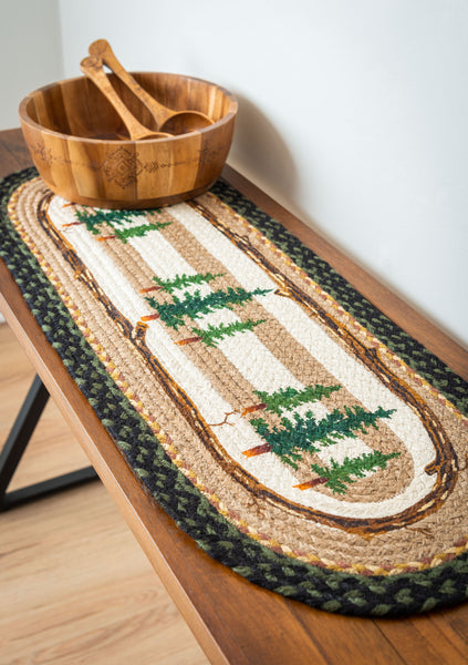 TR-116 Tall Timbers Oval Table Runner | The Braided Rug Place