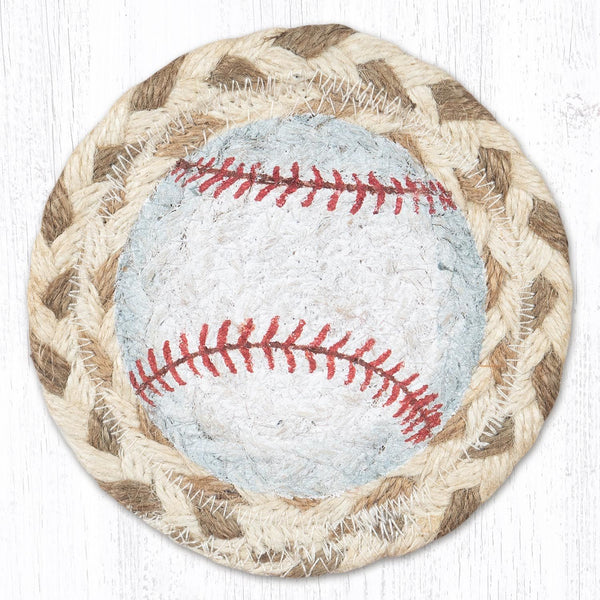 IC-662 Baseball Individual Coaster | The Braided Rug Place