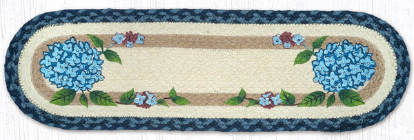 ST-OP-362 Blue Hydrangea Stair Tread | The Braided Rug Place