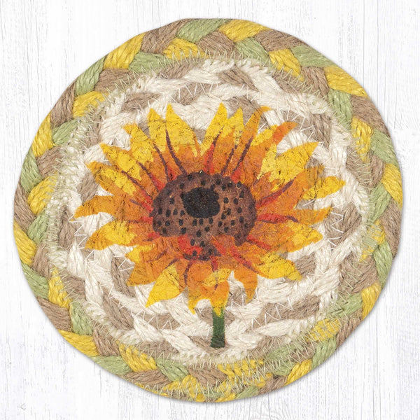 IC-654 Sunflower Individual Coaster | The Braided Rug Place