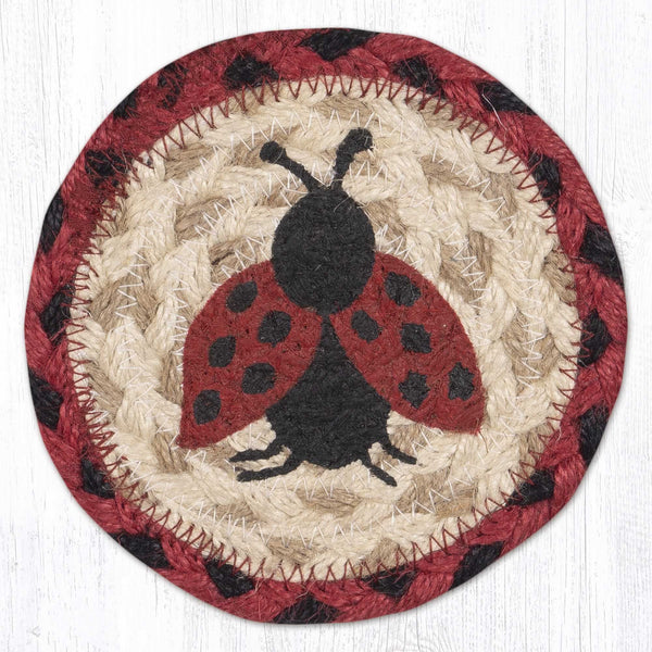 IC-396 Ladybug Individual Coaster | The Braided Rug Place